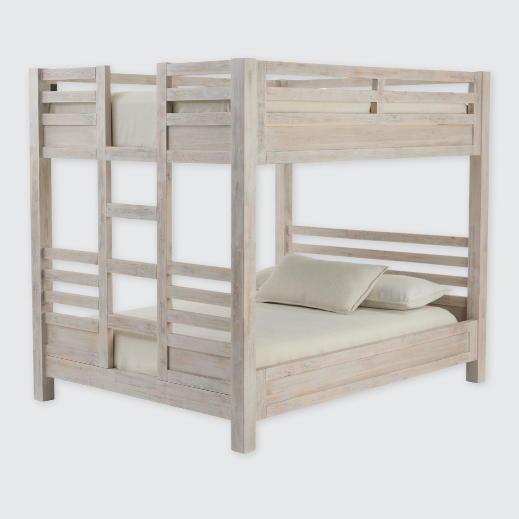 Hamilton Queen / Queen Bunk Bed in Chalk White Finish – BunkRoomHome