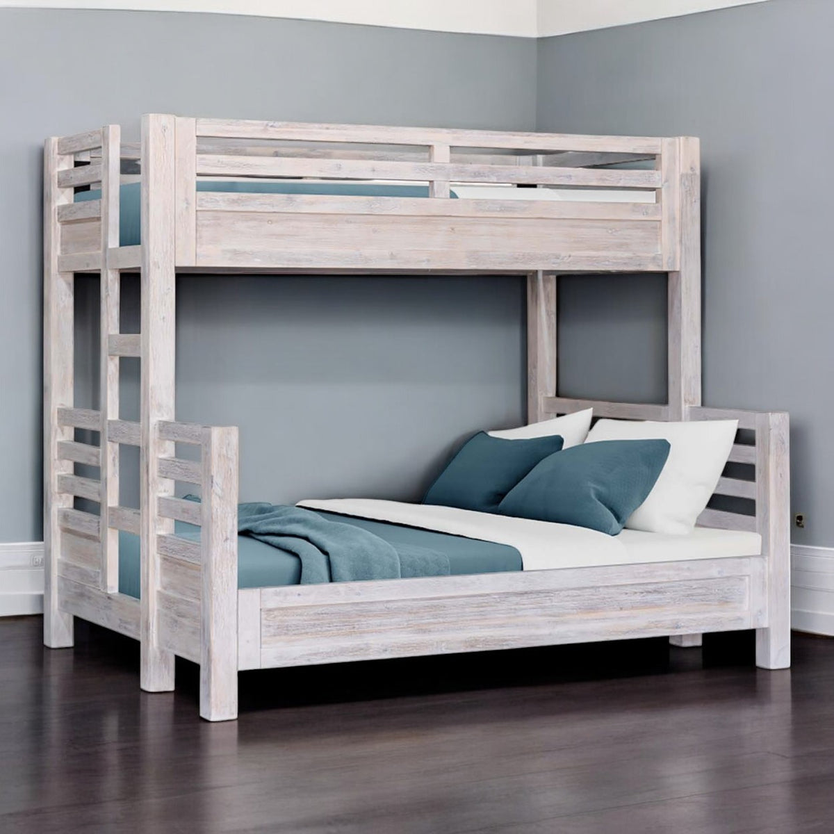 Hamilton XL Twin / Queen Bunk Bed in Chalk White Finish – BunkRoomHome