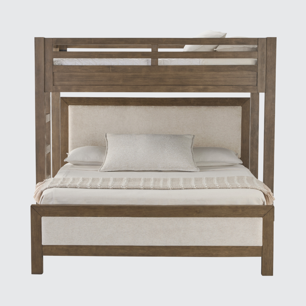 Hamilton XL Twin Canopy Bed with Upholstered King Platform Bed in Vint ...